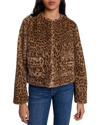 Maje Vifaleo Faux Fur Cropped Jacket | Bloomingdale's