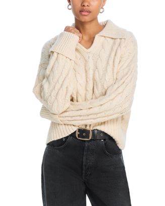 FRENCH CONNECTION Collared Cable Knit Sweater | Bloomingdale's