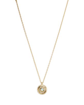 AQUA Mixed Stone Disc Pendant Necklace in 14K Gold Plated, 16"-18 ...