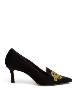 HOBBS LONDON Women's Keston Court Pointed Toe Kitten Heel Pumps ...