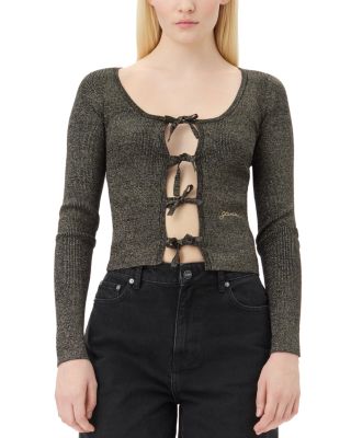 GANNI Sparkle Tie String Cardigan | Bloomingdale's
