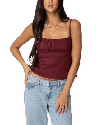 Click here for Edikted Linen Look Open Back Top prices