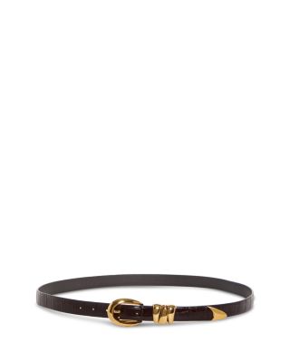 Madewell Women's Triple Keeper Croc Embossed Leather Belt | Bloomingdale's