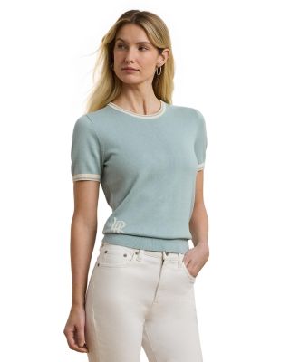 Ralph Lauren Two Tone Short Sleeve Sweater | Bloomingdale's