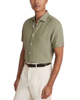 Click here for Reiss Holiday Slim Fit Short Sleeve Linen Shirt prices