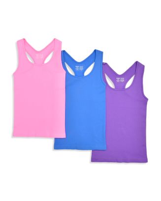 Iscream Girls' Ribbed Racerback Tank Top Bundle, Pack of 3 - Little Kid ...