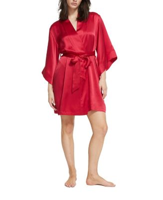 GINIA Silk Wrap Gown Robe | Bloomingdale's