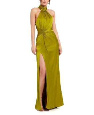 Click here for Mac Duggal Open Back High Neck Side Ruched Gown prices