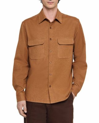Click here for Sandro Relaxed Fit Flannel Overshirt prices