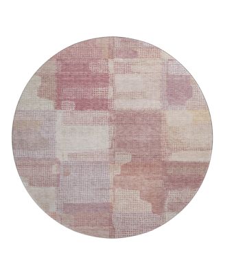 Dalyn Ravenna Washable RN10 8x8 Round Area Rug - Rose  Beige
