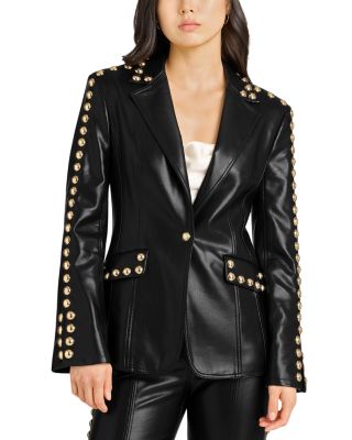 Click here for Cinq a Sept Studded Faux Leather Milly Jacket prices