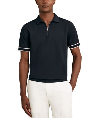 Click here for Reiss Textured Zip Polo Shirt prices