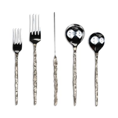 Click here for Shelton Metal Sand Drip Five Piece Flatware Set prices