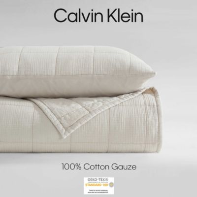 Click here for Calvin Klein Cotton Gauze Solid 3 Piece Quilt Set... prices