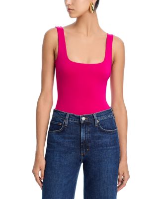 Good American Womens Scuba Modern Tank Bodysuit - Fuschia002