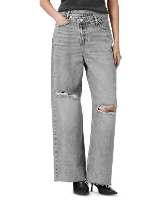 Click here for Allsaints Aki Crossover High Rise Jeans in Destroy... prices