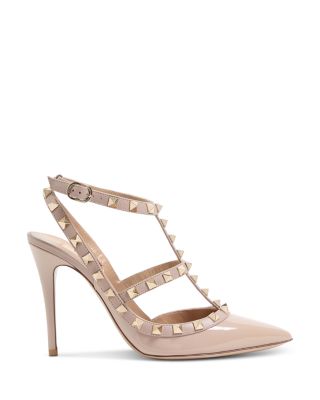 Click here for Valentino Garavani Womens Rockstud Cage Leather Pu... prices