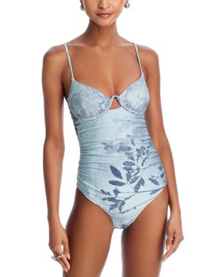 Click here for Simkhai Laine Ruched One Piece Swimsuit prices