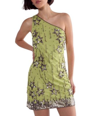 Click here for Nasty Gal Tassel One Shoulder Sequin Mini Dress prices