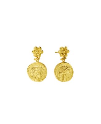 Click here for Ottoman Hands Goddess Demeter Coin Stud Earrings prices