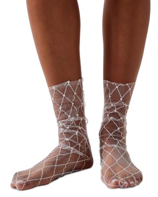 Click here for High Heel Jungle Faux Diamonds & Pearls Sheer Sock... prices