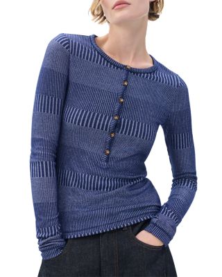 Click here for rag & bone The Knit Two Tone Henley Tee prices