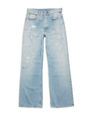 Click here for Acne Studios Paint Splatter Wide Leg Jeans in Ligh... prices