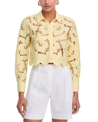 Click here for LAgence Seychelle Lace Button Front Shirt prices