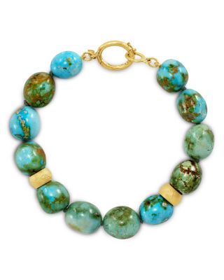 Click here for Jorge Adeler 18K Yellow Gold Sonoran Turquoise Bea... prices