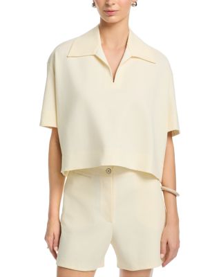 Click here for Jil Sander Short Sleeve Cropped Polo Top prices
