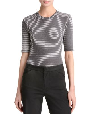 Click here for Vince Striped Elbow Sleeve Crewneck Tee prices