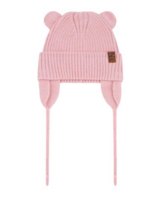 Click here for Deux par Deux Girls Logo Patch Ribbed Knit Hat - B... prices