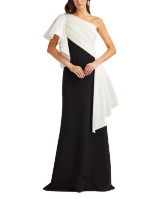 Click here for Tadashi Shoji Santa Fe Draped Flounce Gown prices