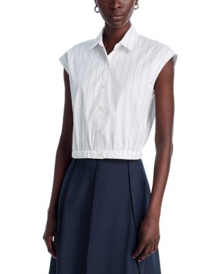Click here for Theory Sleeveless Elastic Collared Shirt prices
