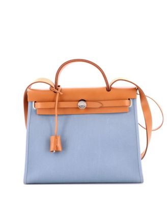Click here for Pre-Owned HERMES 31 Herbag Zip Leather and Toile prices