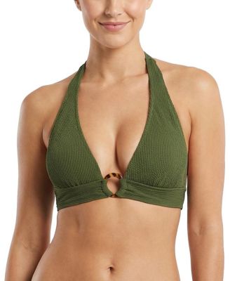 Click here for Change of Scenery Erin Ring Halter Textured Bikini... prices