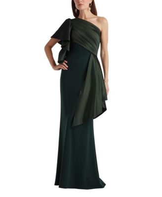 Click here for Tadashi Shoji Santa Fe Draped Flounce Gown prices