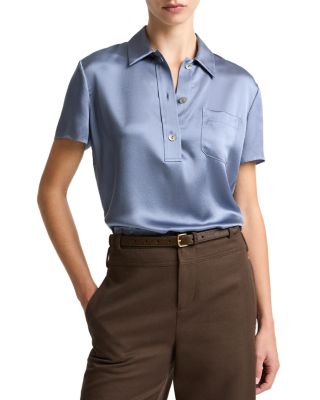Click here for Vince Silk Short Sleeve Polo Shirt prices