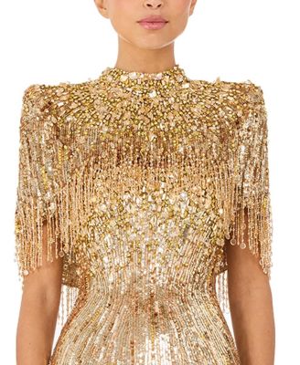 Click here for Jenny Packham Ellen Mock-Neck Beaded Top prices