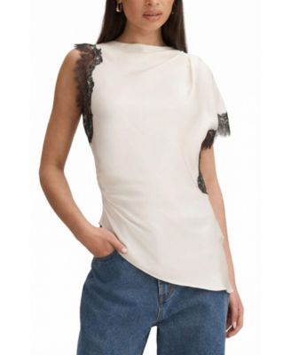 Click here for Ever New Dixie Asymmetric Lace Top prices
