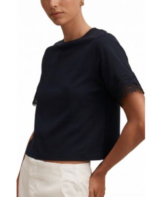 Click here for Ever New Womens Rosemary Lace Trim Tee prices