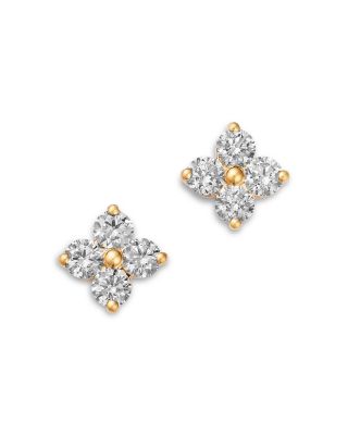 Click here for Bloomingdales Fine Collection Diamond Clover Stud... prices