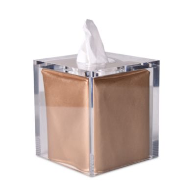 Click here for Clear Lucite Gold Lined Tissue Holder prices