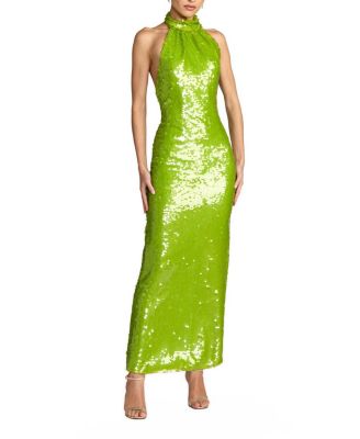 Click here for Mac Duggal Sleeveless Sequin Halter Cowl Back Ankl... prices