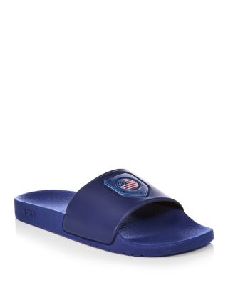 Click here for Boss Soccer Mens Aryeh Slides in Brazil prices