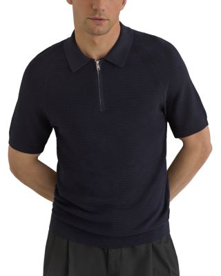 Click here for Reiss Estate Regular Fit Half Zip Textured Polo Sh... prices