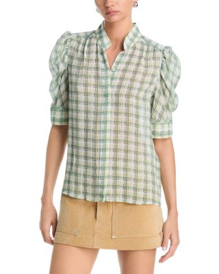 Click here for Frame The Gillian Silk Puffed Sleeve Blouse prices