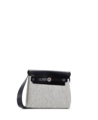 Click here for Pre-Owned HERMES 20 Herbag Zip Toile and Leather prices