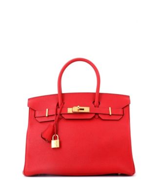 Click here for Pre-Owned HERMES Birkin 30 Handbag Red Epsom with... prices