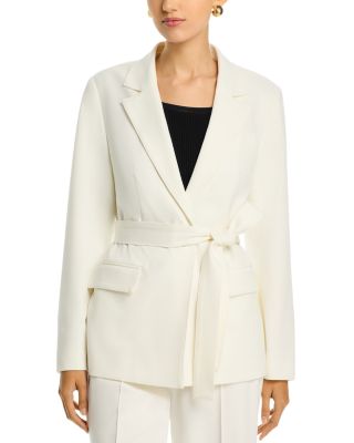 Click here for T Tahari Single Button Self Tie Blazer prices